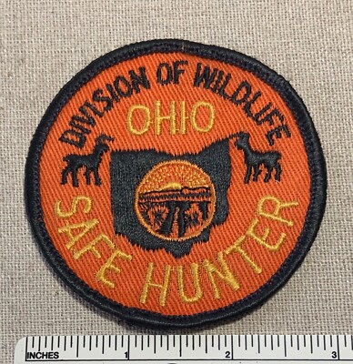 VTG OHIO SAFE HUNTER Twill Embroidered Badge PATCH Division of Wildlife ...