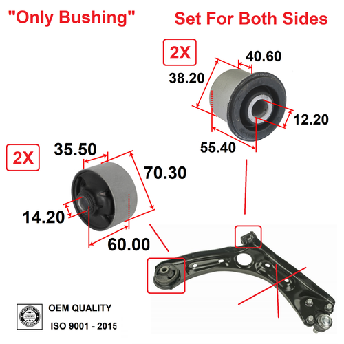 Control Arm Bushing Set For Kia SEDONA 2015-2021 SORENTO 2014-2020 OE ...