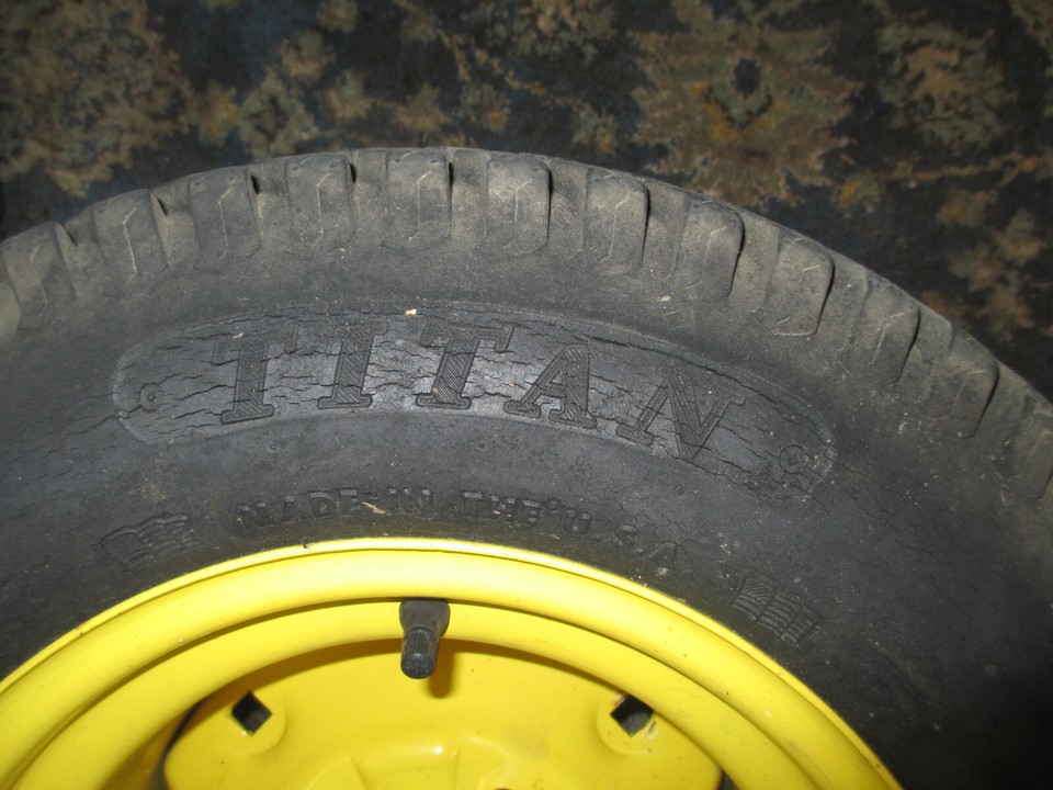 John Deere 325 345 GT235 GT262 GX335 23X10.5-12 2 Rear Turf Tire + Rims ...