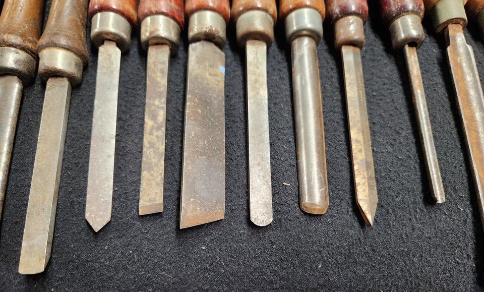 Lot of 21 Craftsman Disston Keystone Wood Lathe Turning Tools Chisels Gouges | eBay