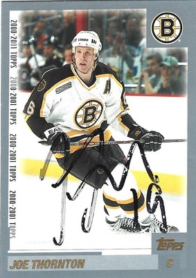 2000 Joe Thornton Boston Bruins Signed Topps Trading Card | eBay