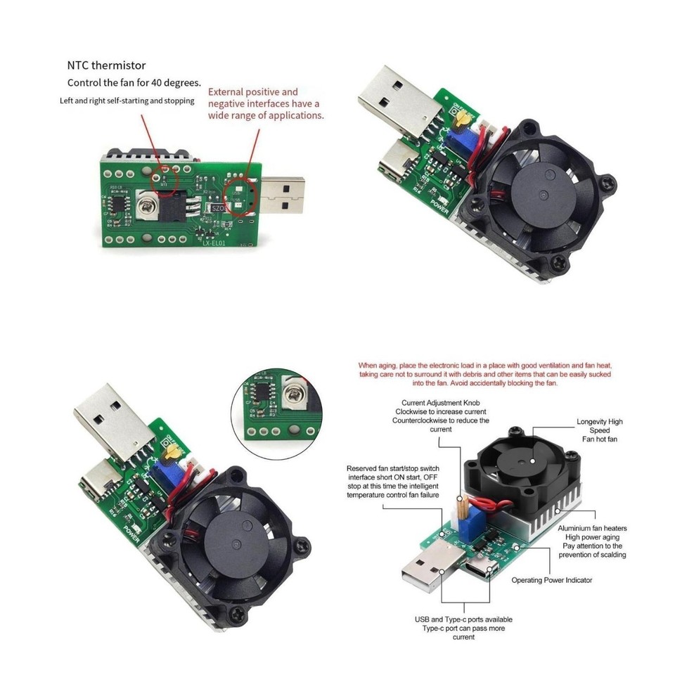 Aging Test Equipment DC Load Resistor Electronic Test Load USB Battery ...