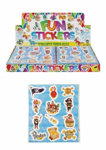 12 PIRATE Sticker Sheets Childrens Kids Boys Party Bag Fillers Kids ...