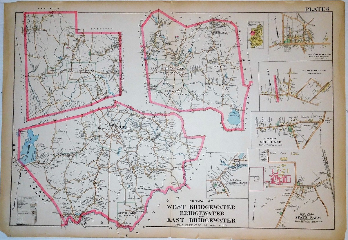 Detailed Map Of Bridgewater Massachusetts 65 Pleasant St. In West