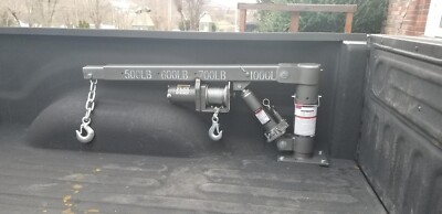 1/2 Ton Capacity Pickup Truck Bed Crane Lifts 1000 lb. then folds away ...