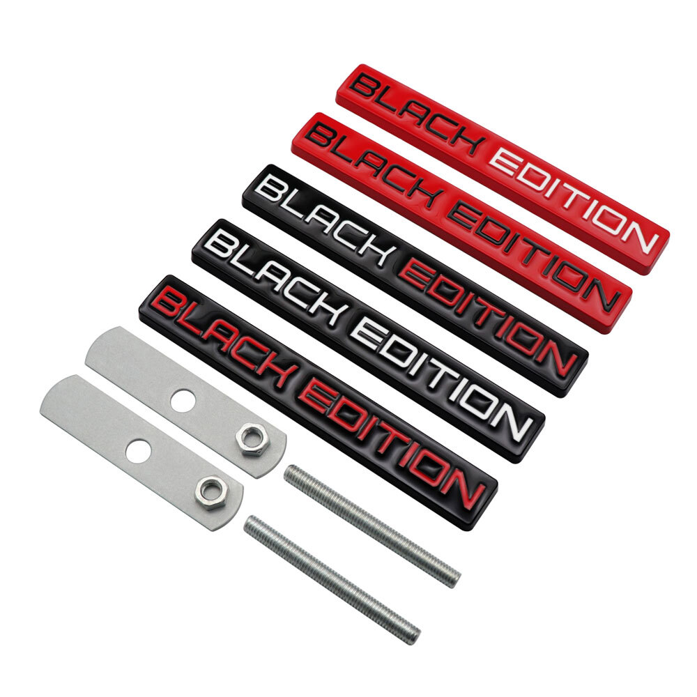 3D Metal Grille Red Black EDITION Logo Car Front Emblem Badges ...