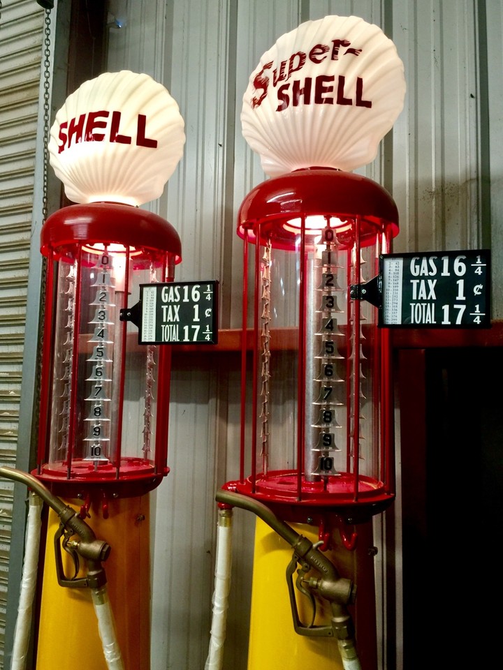 WAYNE 615 1920's VISIBLE SHELL GAS PUMP SET RESTORED & BEAUTIFUL! | eBay