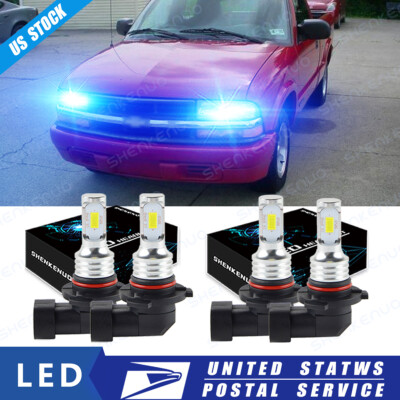 For Chevy S10 1998-2003 - 4PC 8000K LED Headlight High & Low Beam Bulbs ...