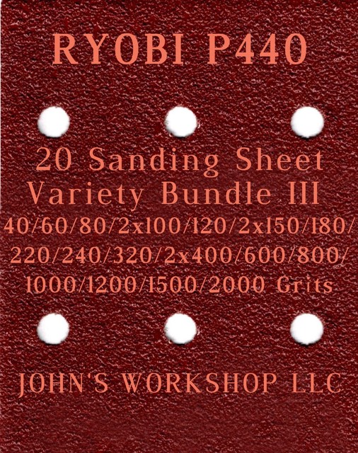 Ryobi P440 - 17 Different Grits - 20 Sheet Variety Bundle III for sale ...