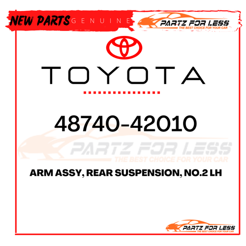 48740-42010 TOYOTA GENUINE ARM ASSY, REAR SUSPENSION, NO.2 LH ...
