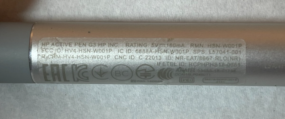 HP Active Pen G3 HSN-W001P Gray Stylus | eBay