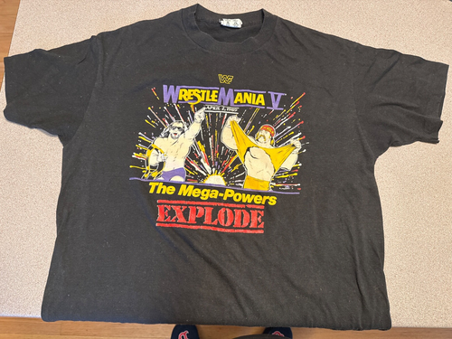 Wrestlemania V vintage XL t-shirt. WWF 1989. Mega Powers Explode! Hogan ...