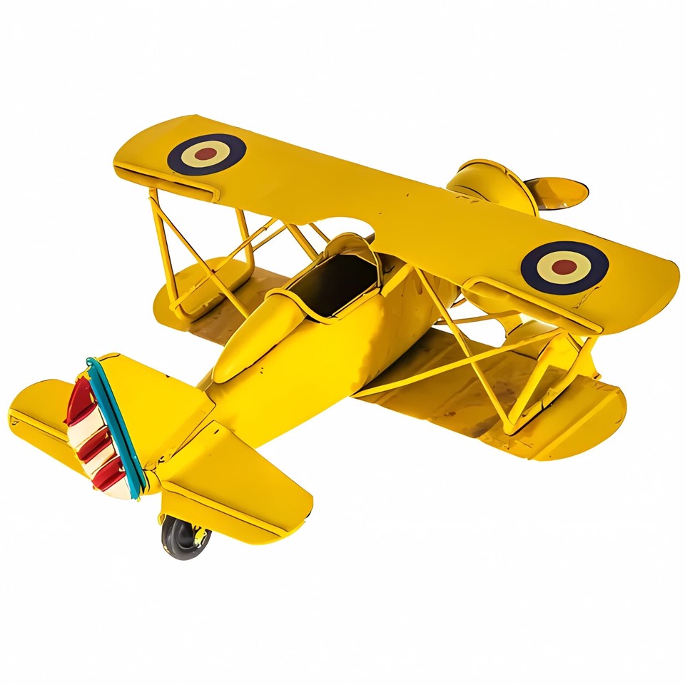 Custom Metal Biplane Model Featuring Realistic Details and Bright ...