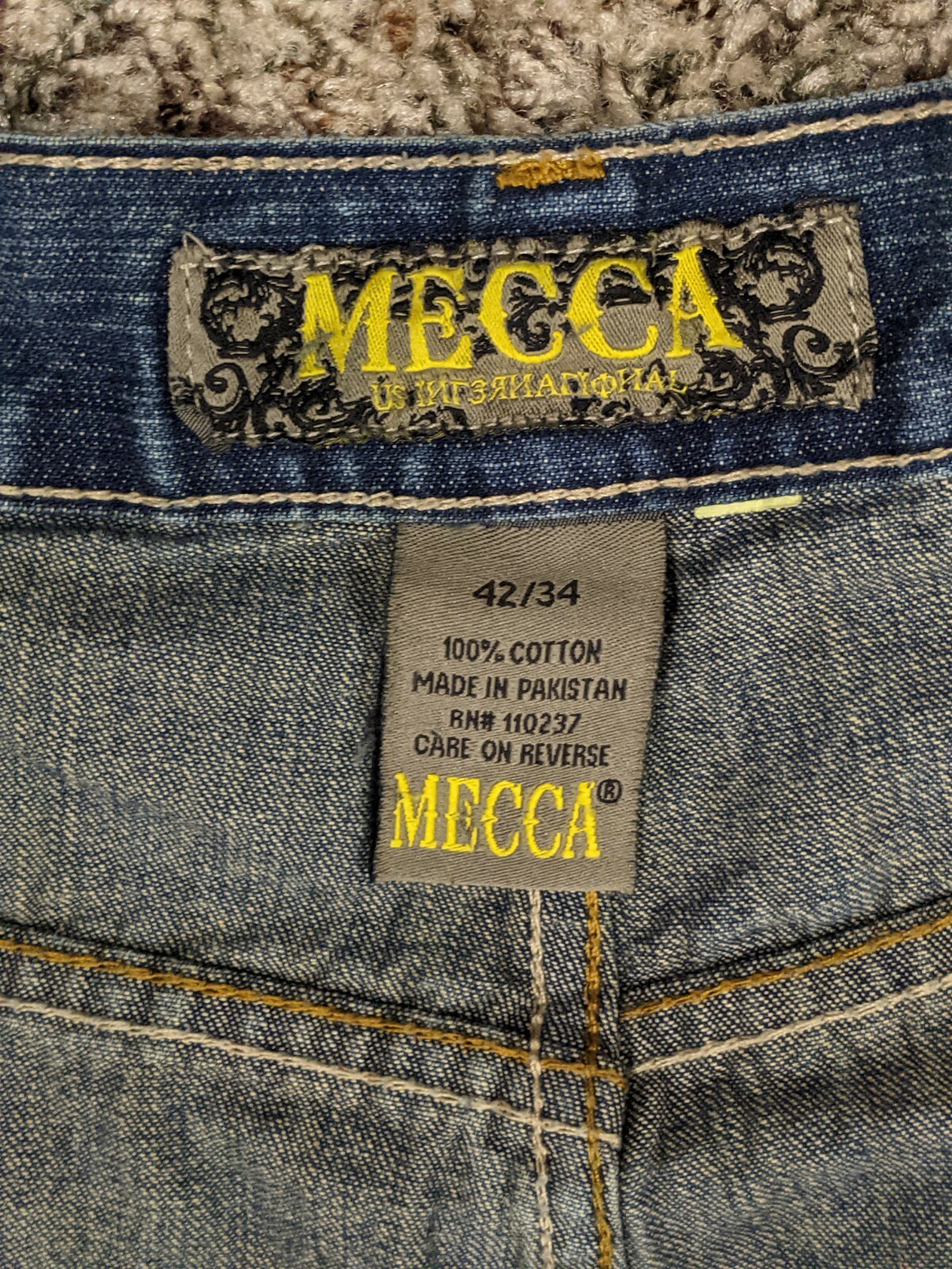 Mecca Jeans Baggy Hip Hop Iconic 1990s With Large Art… - Gem