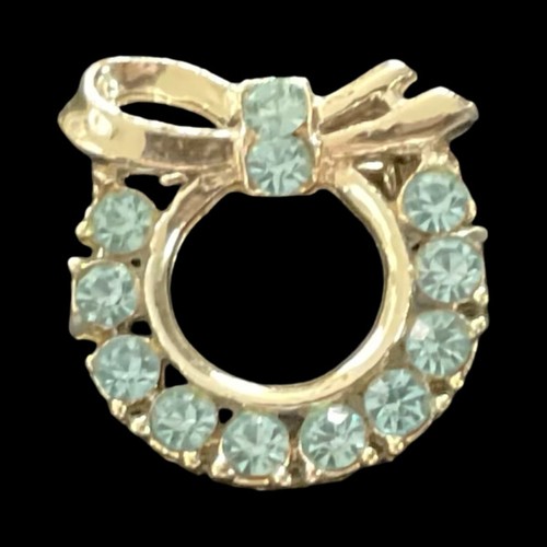 Vintage Baby Blue Rhinestone Pretty Little Wreath Pin Lapel Pin Holiday ...