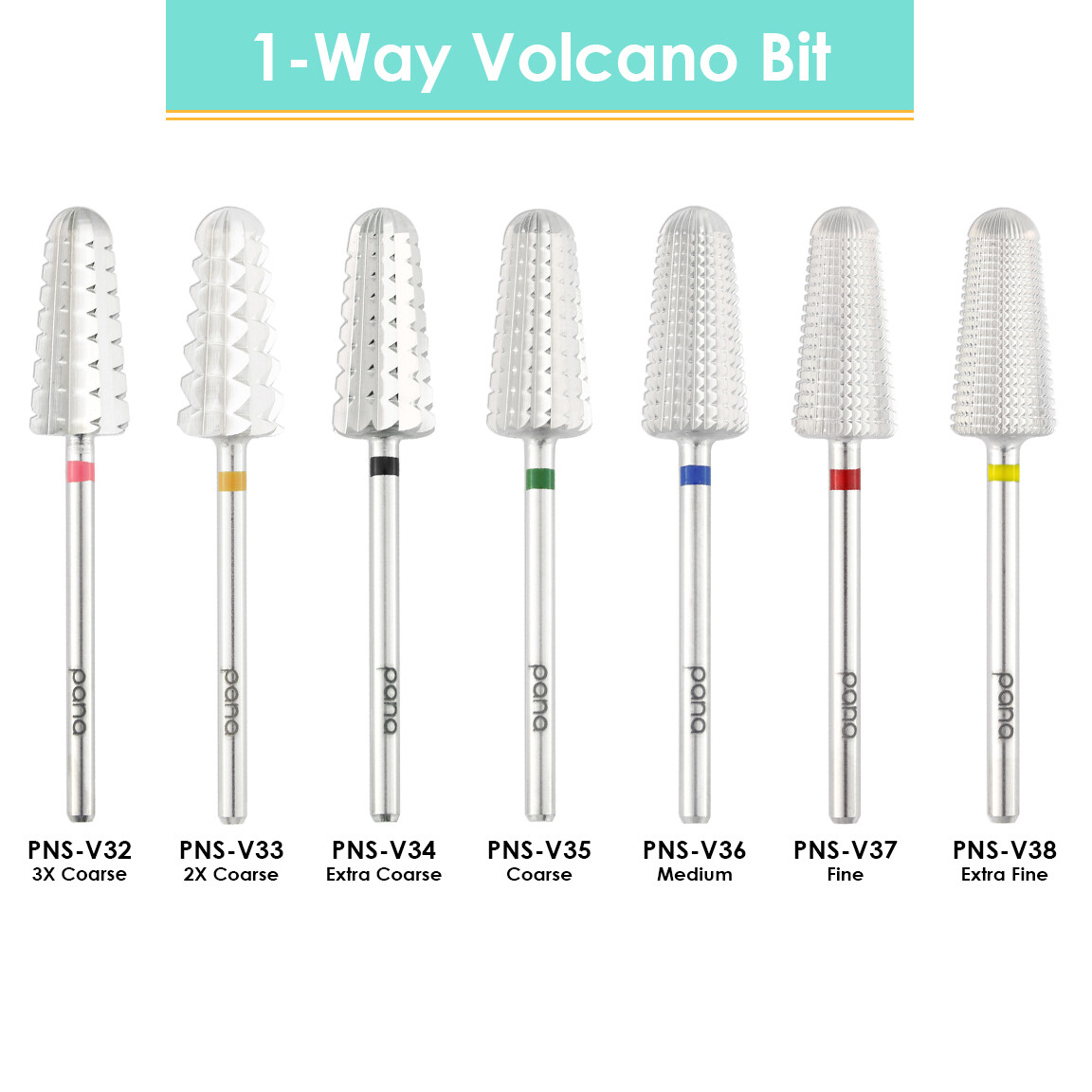 USA #1 PANA Volcano Shaped Nail Carbide Bit - SILVER - Fine Grit 3/32 ...