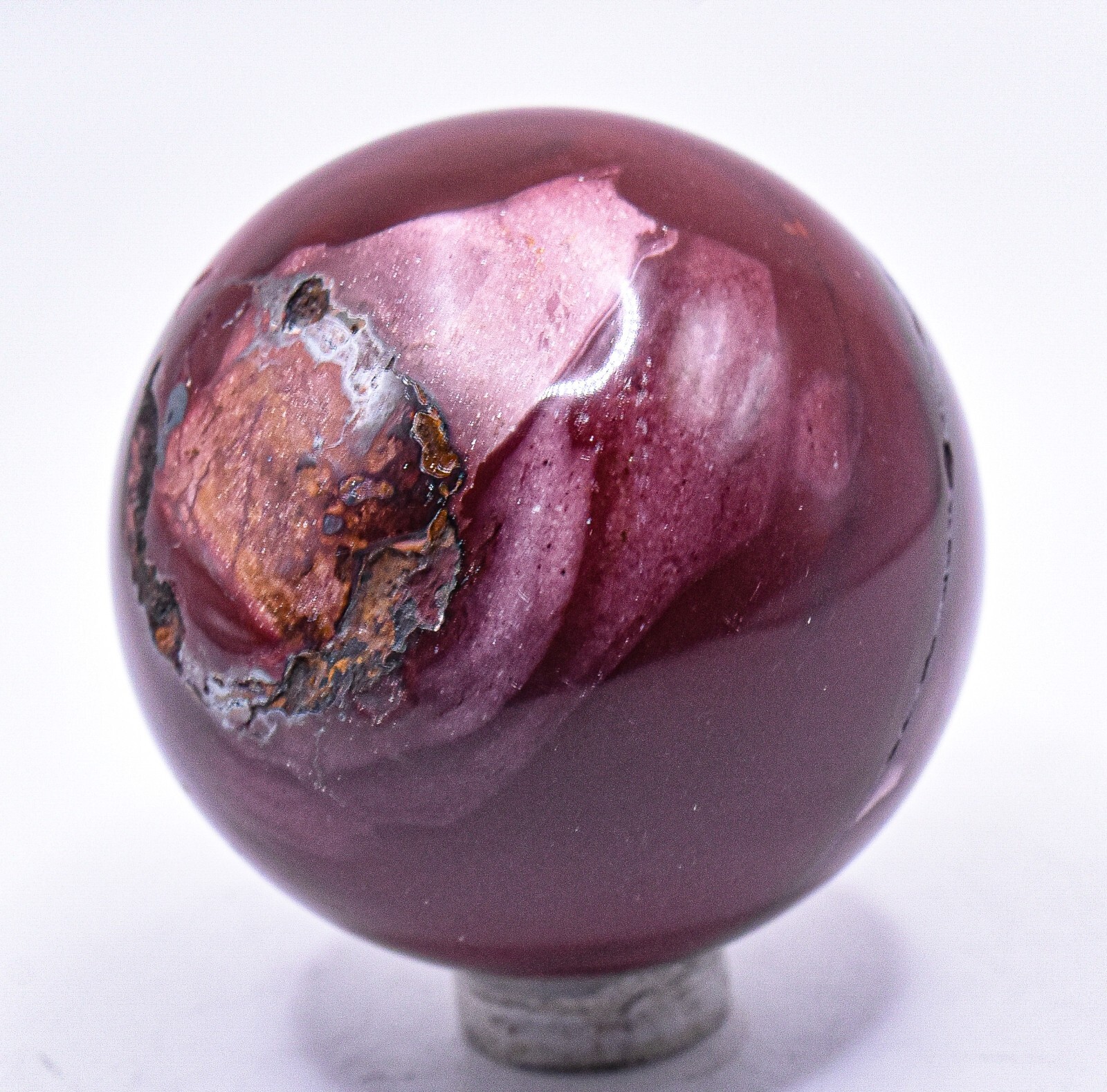 48mm Red Purple Mookaite w/ Druzy Sphere Polished Gemstone Mineral ...