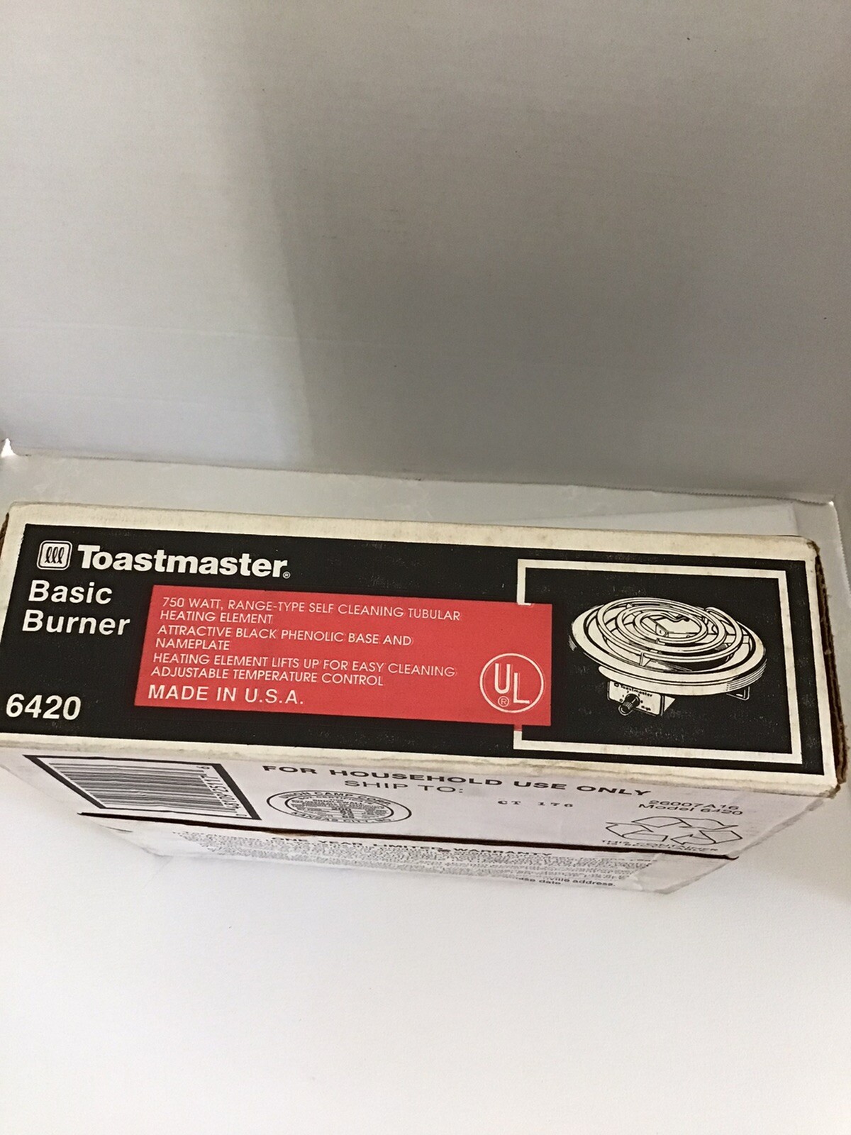 TOASTMASTER BASIC BURNER BUFFET RANGE SINGLE ELECTRIC 6420 for sale ...
