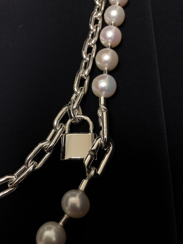 Tiffany HardWear Pearl Lock Necklace in Sterling Silver w/Freshwater ...