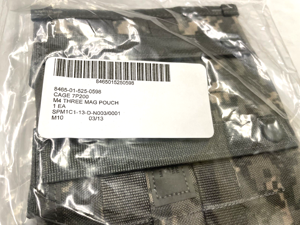 USGI Military ACU Triple Mag Pouch - 3 Magazine 30 Round Army Shingle ...