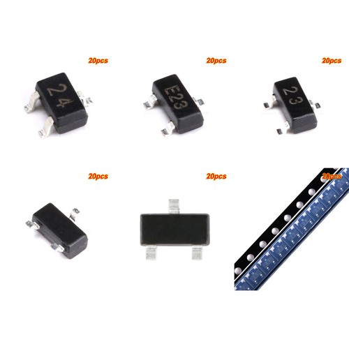 20pcs SMD Transistors DTC114EUA/143ZCA/143ECA silk screen 23/24 NPN ...