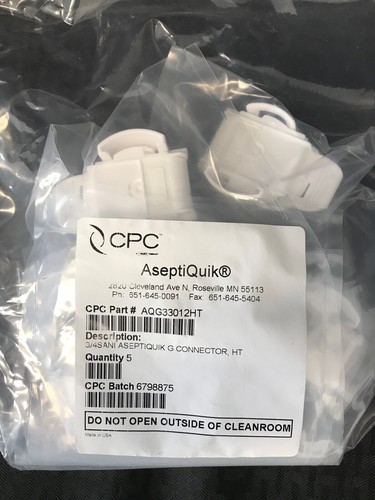 (5)CPC AseptiQuik G Connector Body 3/4” Sanitary Non-Valved High Temp ...