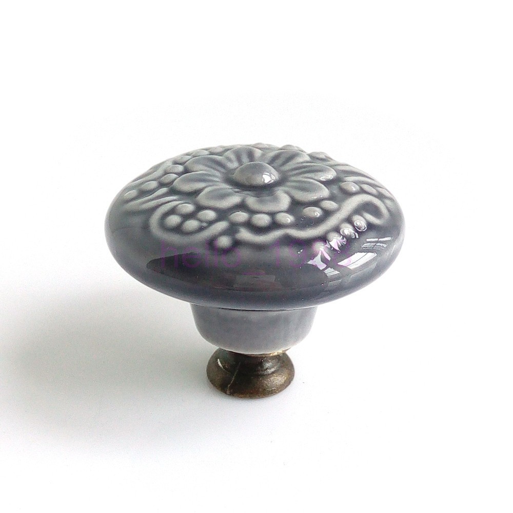Ceramic Cameo Bas-relief Cabinet Knob Handle Antique Drawer Pull Rural ...
