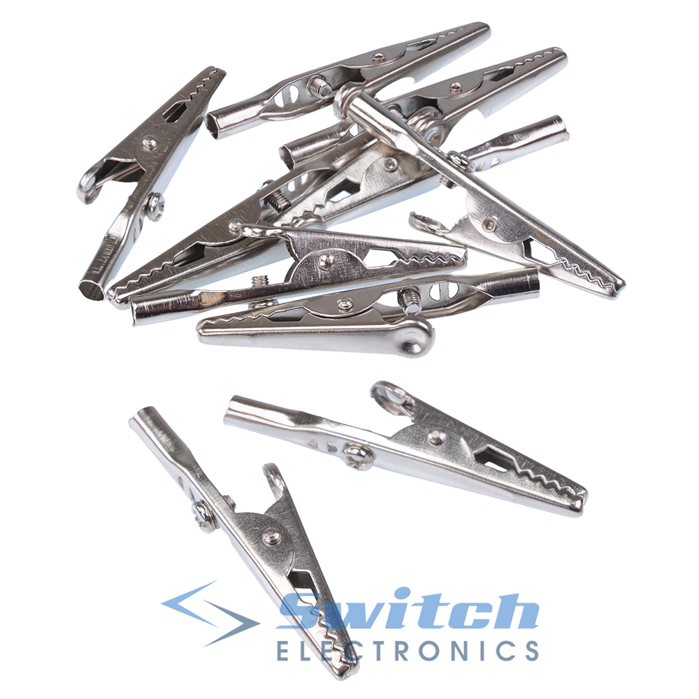 10 x Crocodile Alligator Test Clip Connector Test Leads Electrical 10A ...