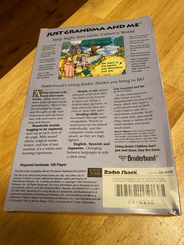 Vintage Mercer Mayer's Just Grandma And Me Compart Disc Radio Shack NEW ...