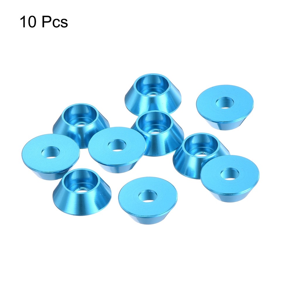 M3 Cone Cup Washers,Anodized Aluminum Gaskets for Screw RC,10PCS(Light ...