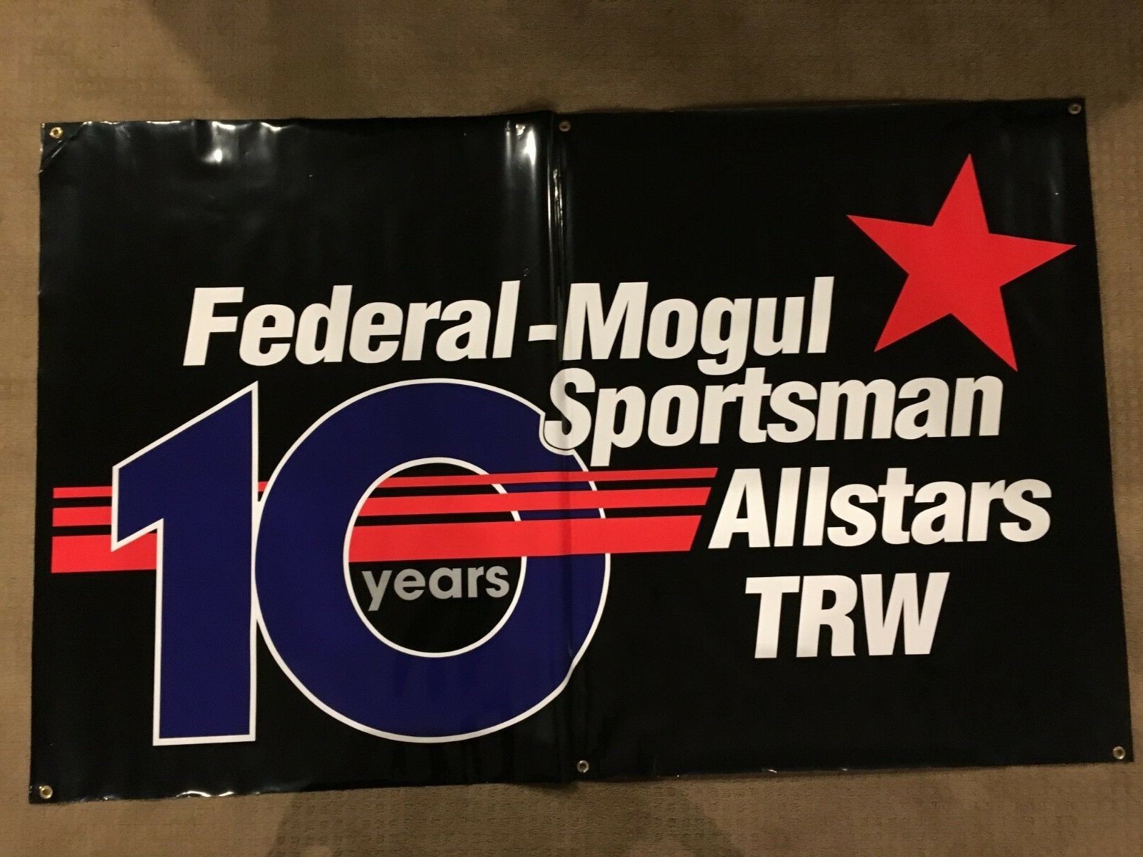 (2) FEDERAL MOGUL TRW SPORTSMAN ADVERTISING COLLECTIBLE AUTOMOTIVE SIGN ...
