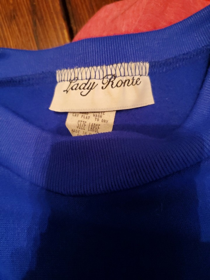 Vintage 80s Lady Ronte Sparkly Sweatshirt Shirt Size Womens Large | eBay