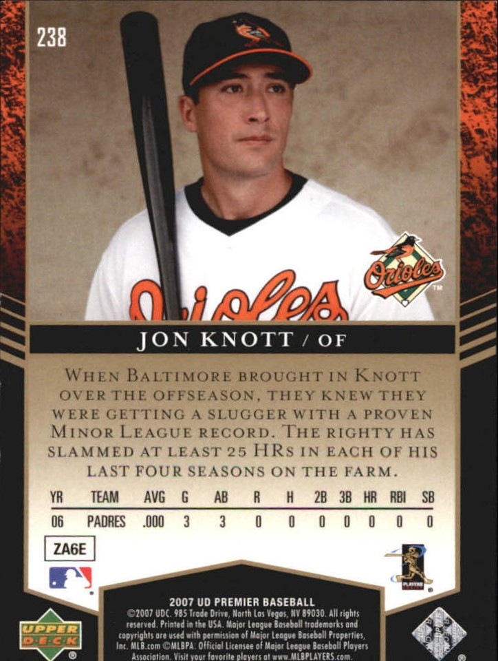 2007 Upper Deck Premier Silver #238 Jon Knott /99 - NM-MT | eBay