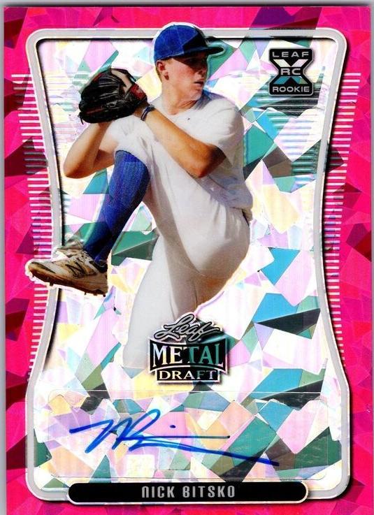 2020 Leaf Metal Draft - Nick Bitsko #BA-NB1 Pink Crystals /7 (AU, RC ...