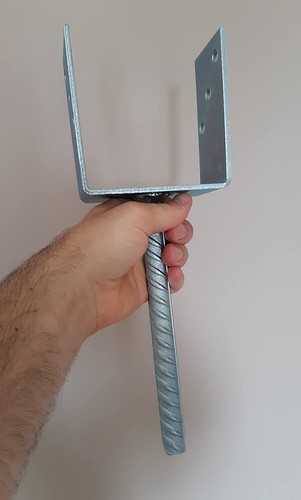 U Type Post Fence Foot Shaped Galvanised 4mm Support Concrete in "U ...