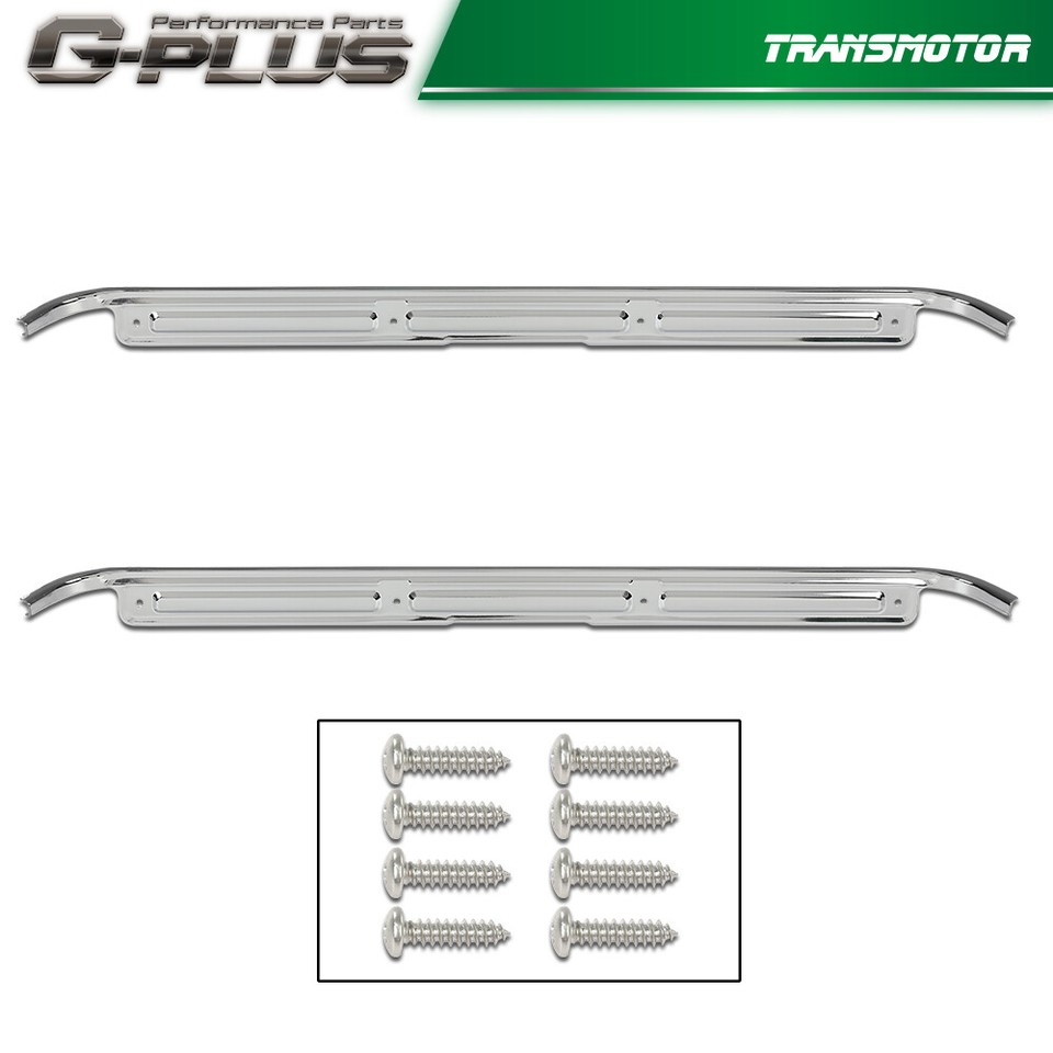 Chrome Door Sill Plates w/hardware Pair Set Fit For 67-72 Chevy C10 GMC ...