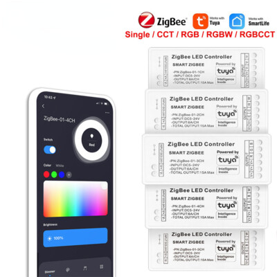 Tuya Zigbee RGB Controller Smart Life Gateway Hub Alexa Google RGB LED ...