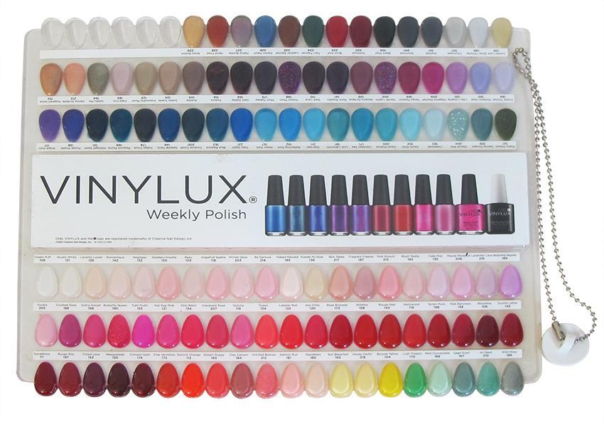CND Vinlylux Salon Nail Tip Color Chart Palette 139 Shades Weekly ...