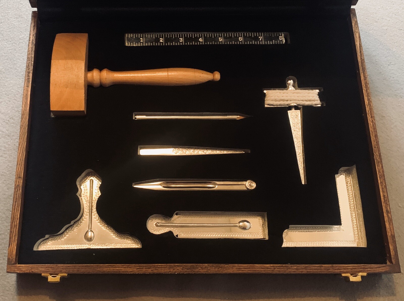 masonic working tools Set With Wooden Box Used | eBay UK