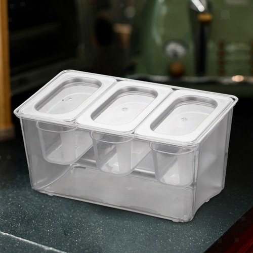Chilled Condiment Server Tray Seasoning Box Removable Compartments ...