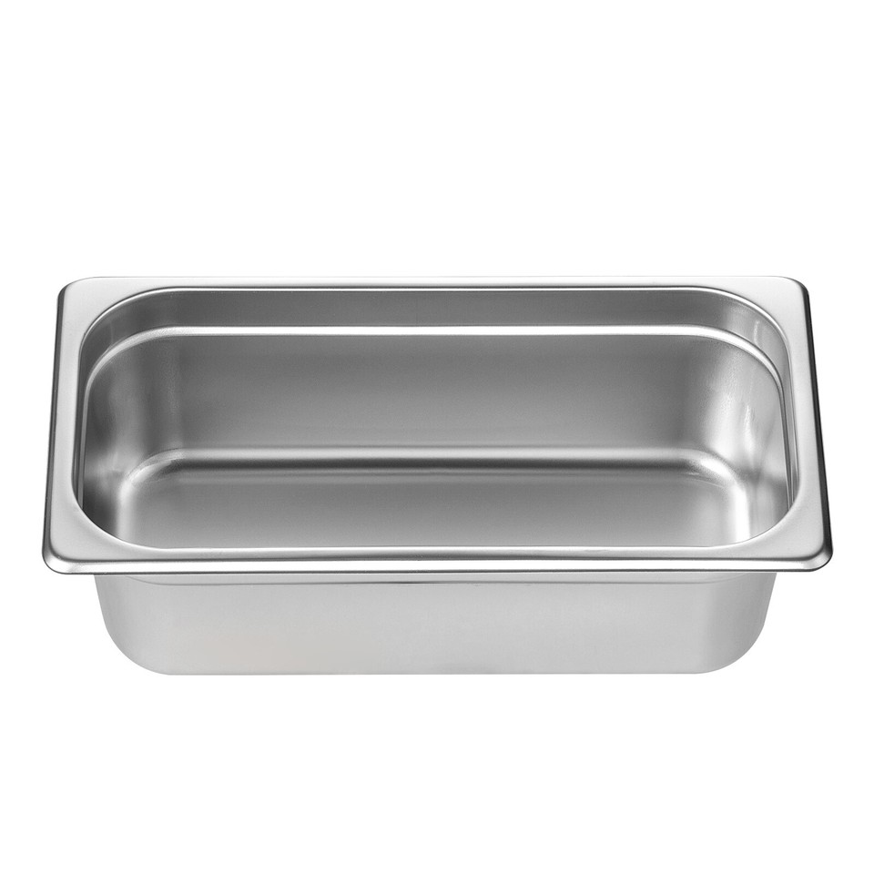 6 Pack 4" Deep Steam Table Pans Hotel Food Prep Pan Stainless Steel 1/3 ...