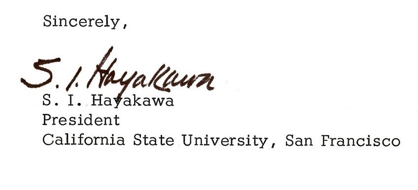 Senator S. I. HAYAKAWA Signed Letters - 1972 | eBay