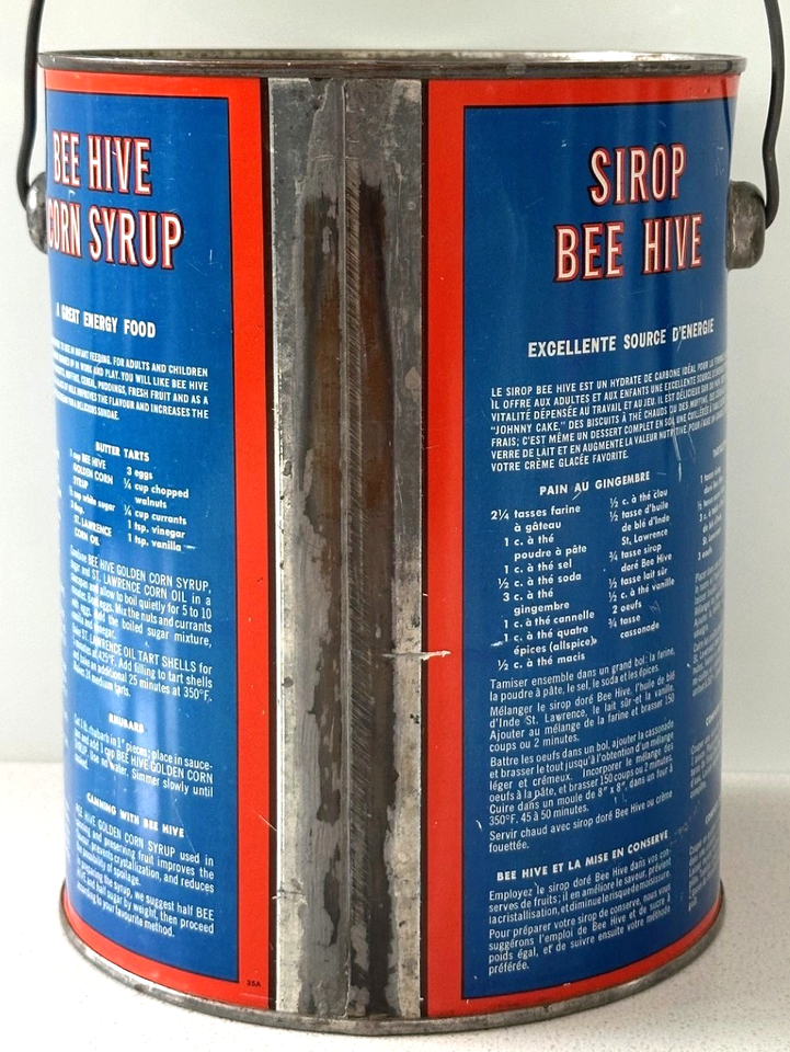 Vintage 1950s Bee Hive Golden Corn Syrup 10 lb Tin Pail – No Lid, Rust ...