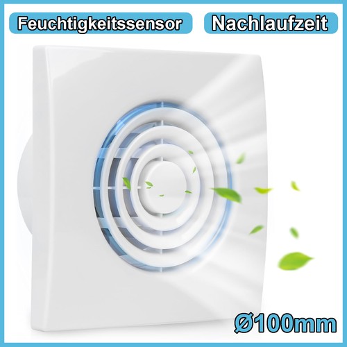 Badlüfter leise Ø 100mm mit Feuchtesensor Nachlauf Bad WC Wand ...