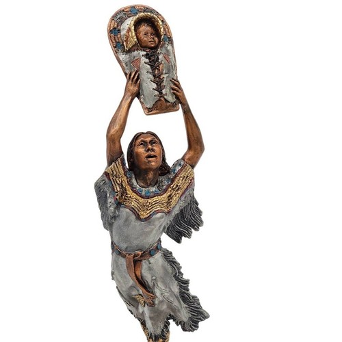 Bronze Christopher Pardell Sculpture Tomorrows Warrior Indian Mother ...