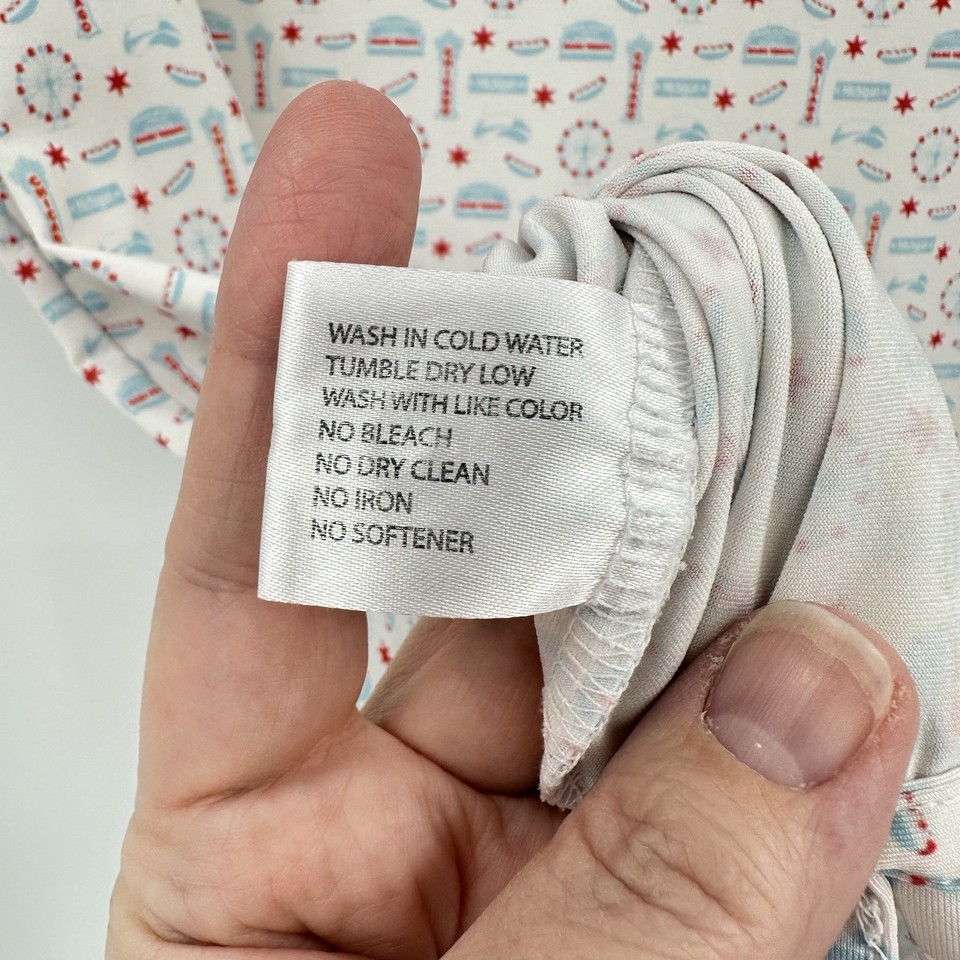 RHOBACK polo shirt 312 chicago print hot dogs ferris wheel golf navy ...