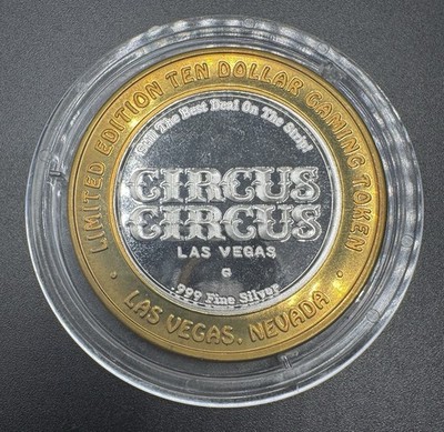 Circus Circus Las Vegas $10 Casino Gaming Token .999 Silver Clown Coin ...