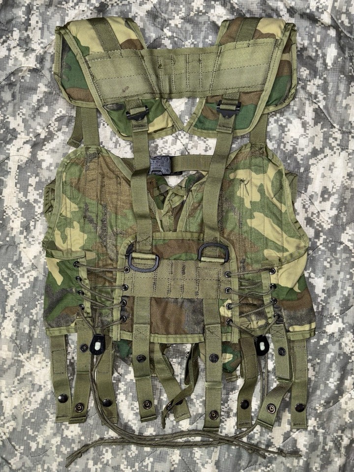 LBV-88 Tactical Load Bearing Vest LBV88 Woodland Camo Chest Rig USGI US ...