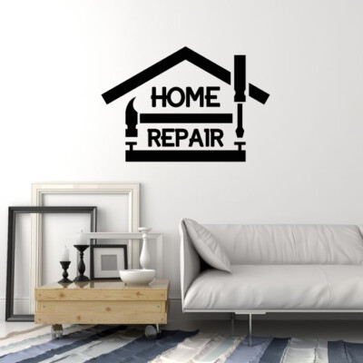 Vinyl Wall Decal Home Repair House Service Tools Signboard Stickers ...