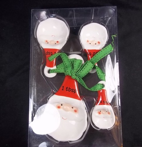 Set of 4 china Santa face measuring spoons NEW | eBay
